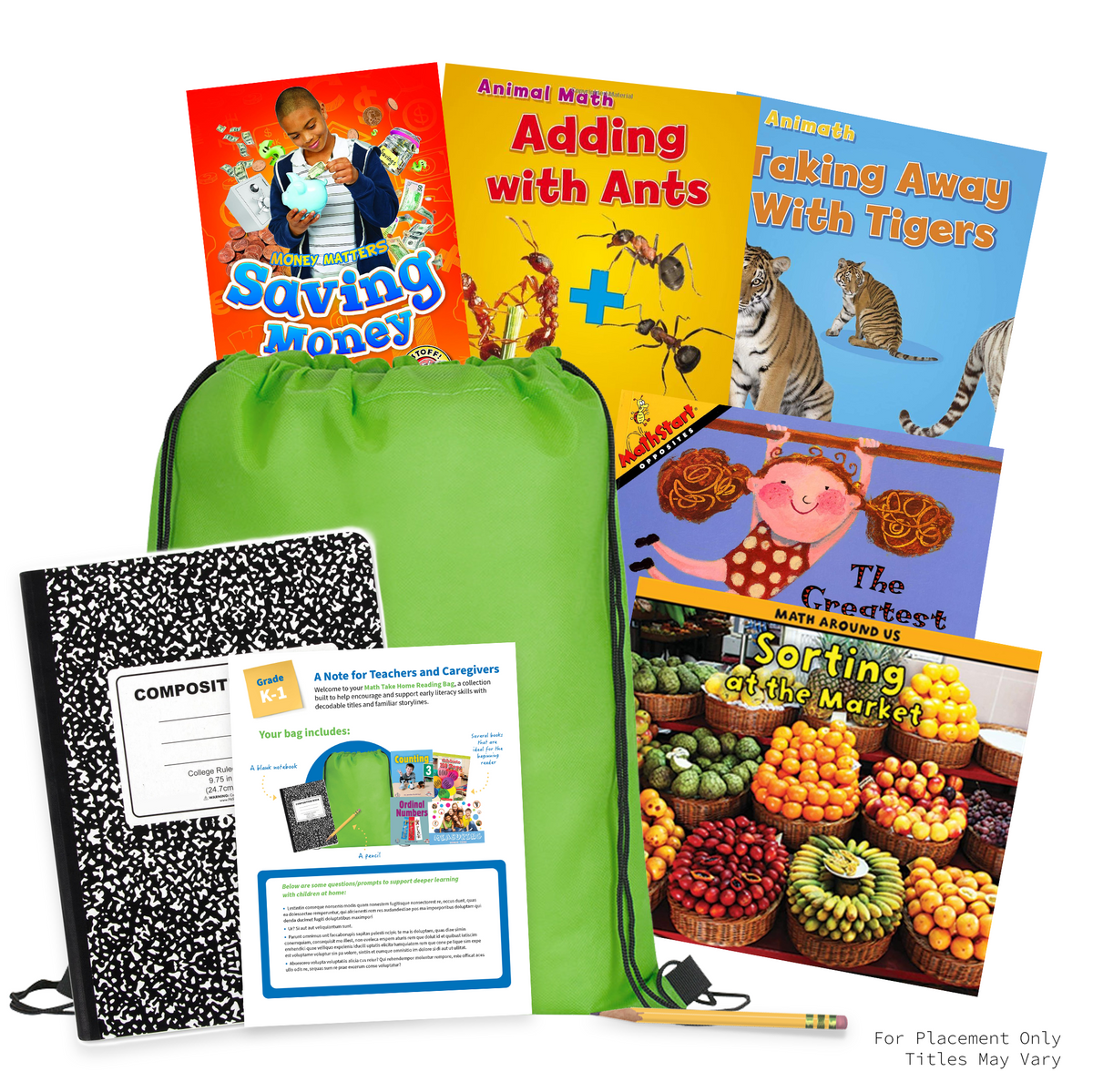 English Grade 1 Math Take Home Bag - 50 – Steps to Literacy