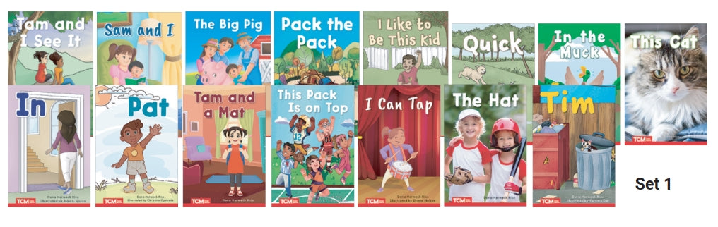 Decodable PK-K Set 1 (Books #1–15: Semester 1) – Steps to Literacy